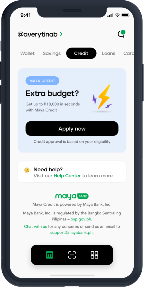 Credit - Maya Digital Bank