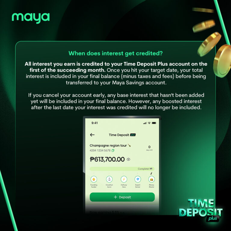 Time Deposit Plus - Maya Digital Bank