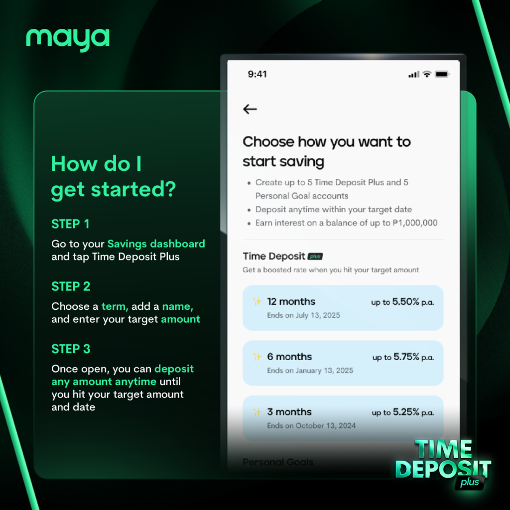 Time Deposit Plus - Maya Digital Bank