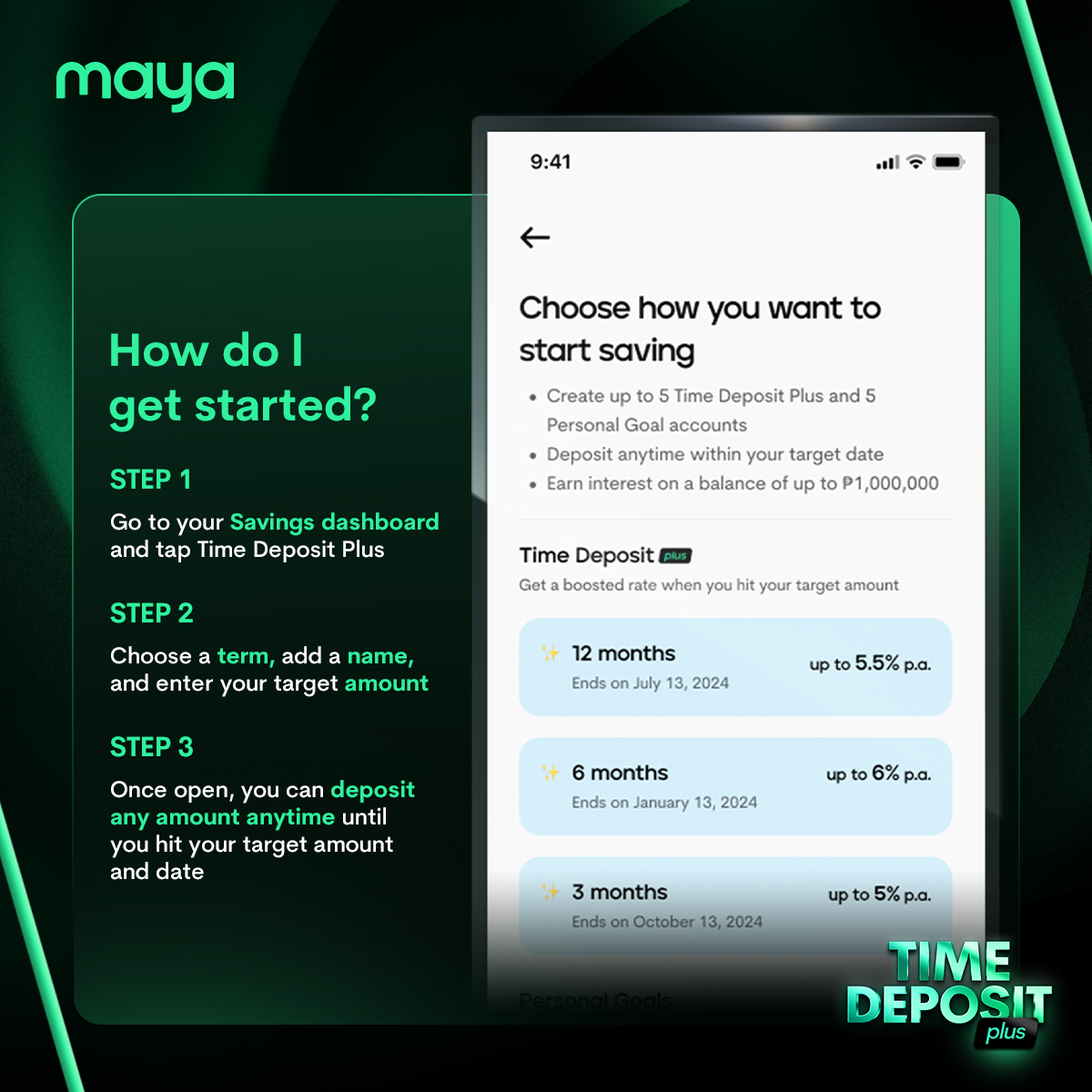 Time Deposit Plus - Maya Digital Bank