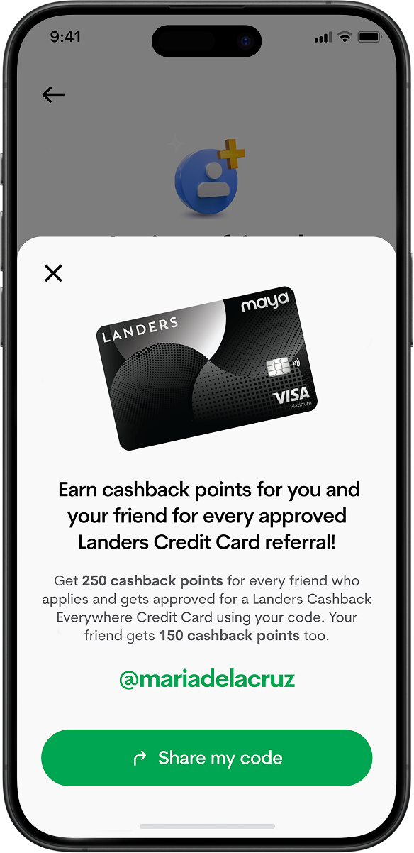 Landers Cashback Credit Card | Maya Bank